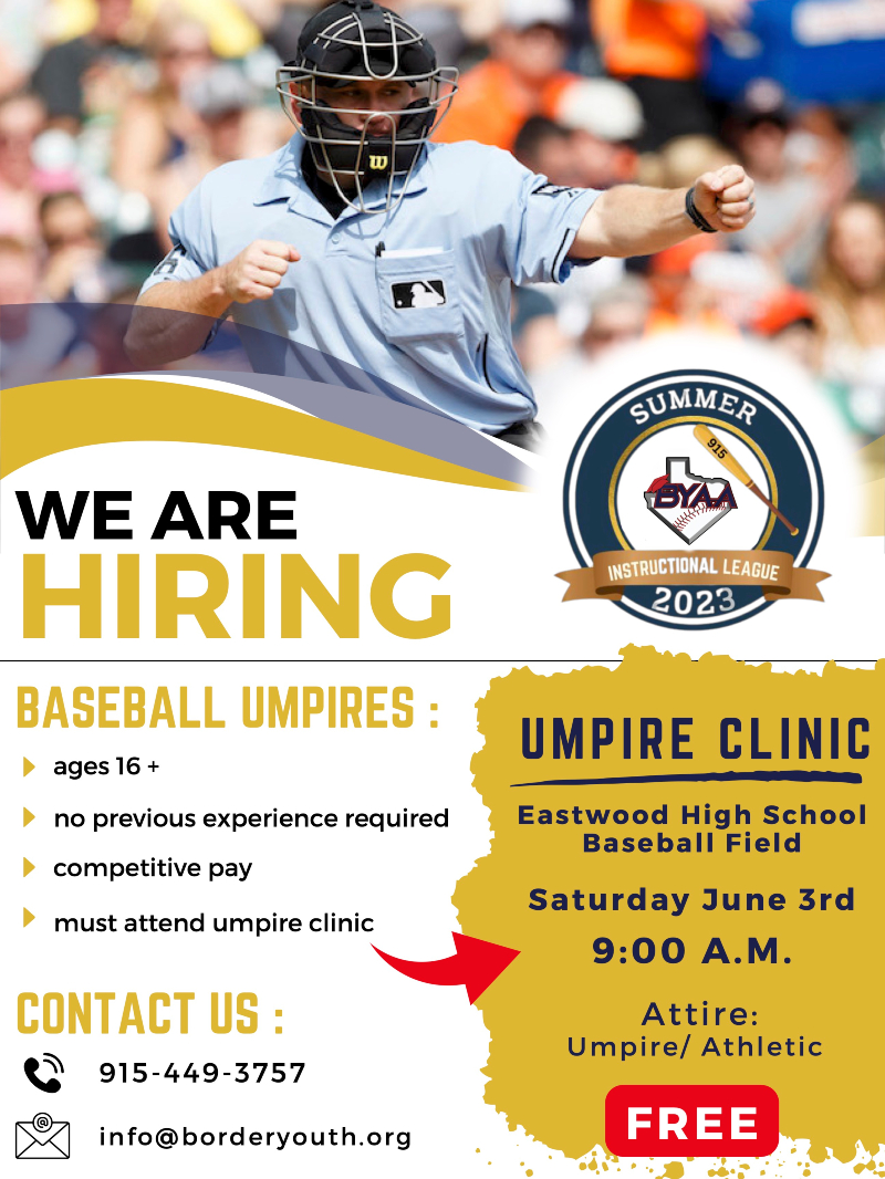 BYAA Summer Instructional League Umpires' Clinic 2023 : BYAA BASE Play RBI