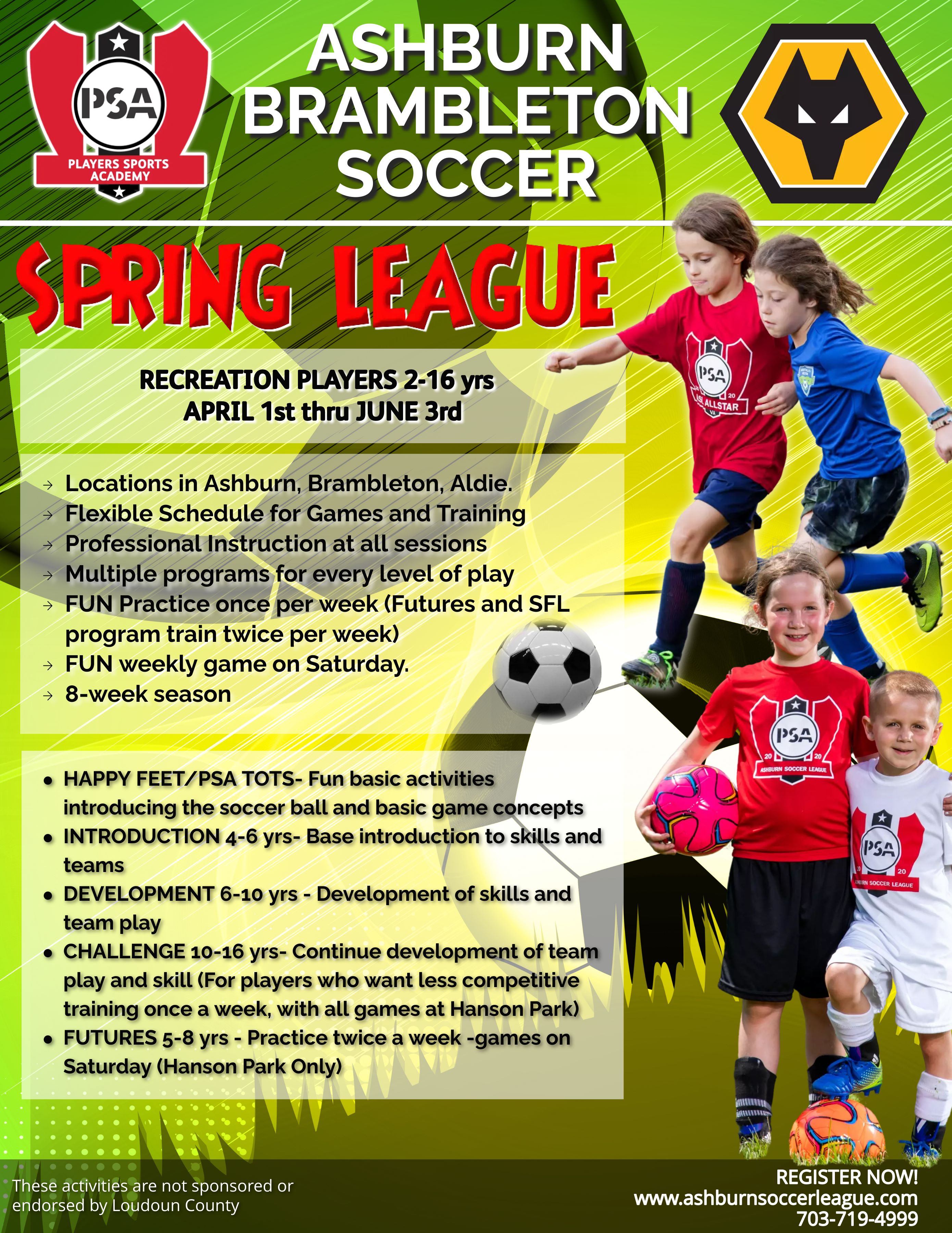 PSA Recreation Spring Soccer League 2024 : N. Virginia All programs