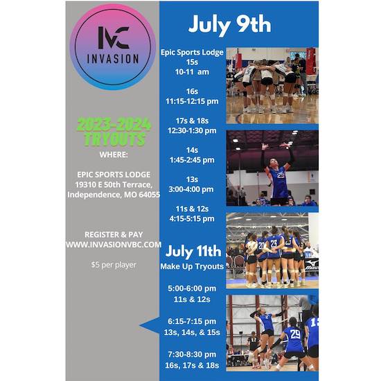 2023-2024 Invasion VBC Tryouts