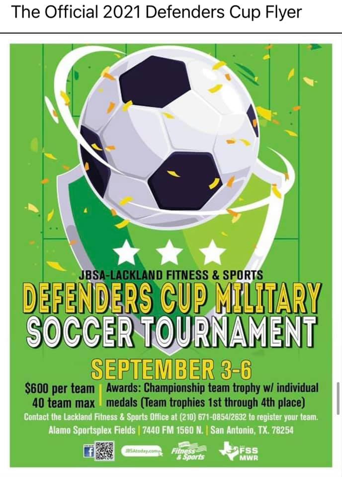 Cup Flyer : Defender's Cup Military Soccer Tournament